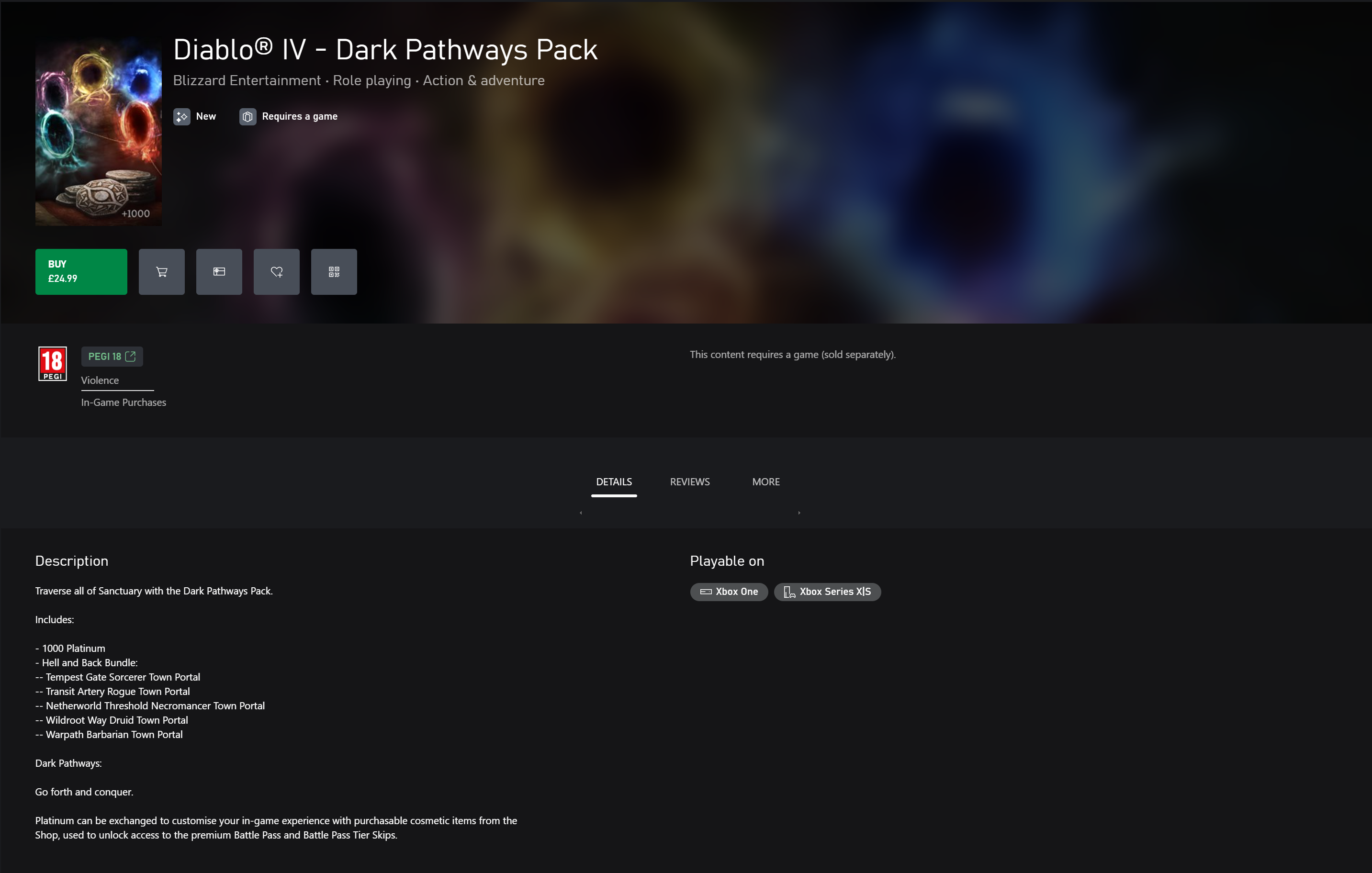 Diablo IV now offers coloured town portals for £25