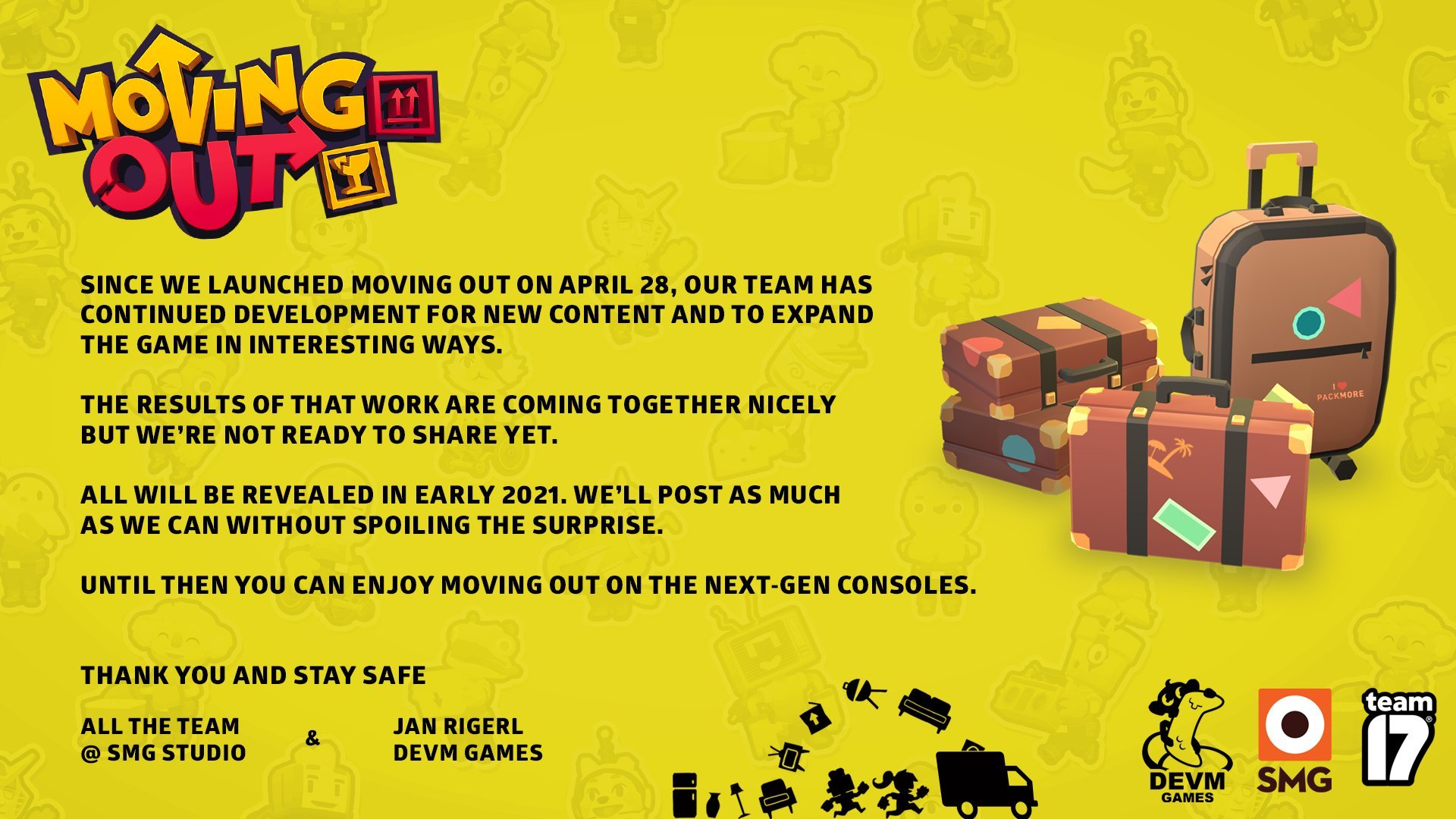 Moving Out developer SMG Studio teases new content for 2021