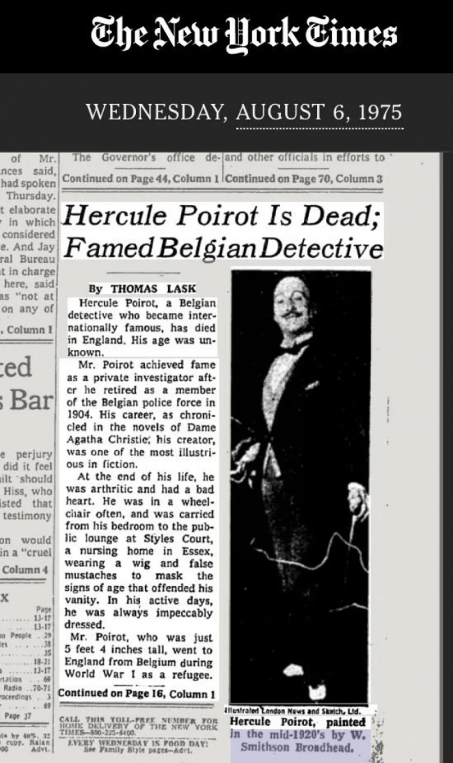 50 years since Hercule Poirot's death: The fictional detective who ...