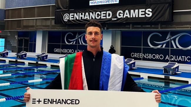 Unofficial world record broken by "enhanced" swimmer, wins $1 million ...