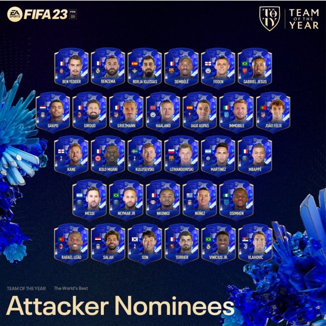 The FIFA 23 Team of the Year nominees have been announced