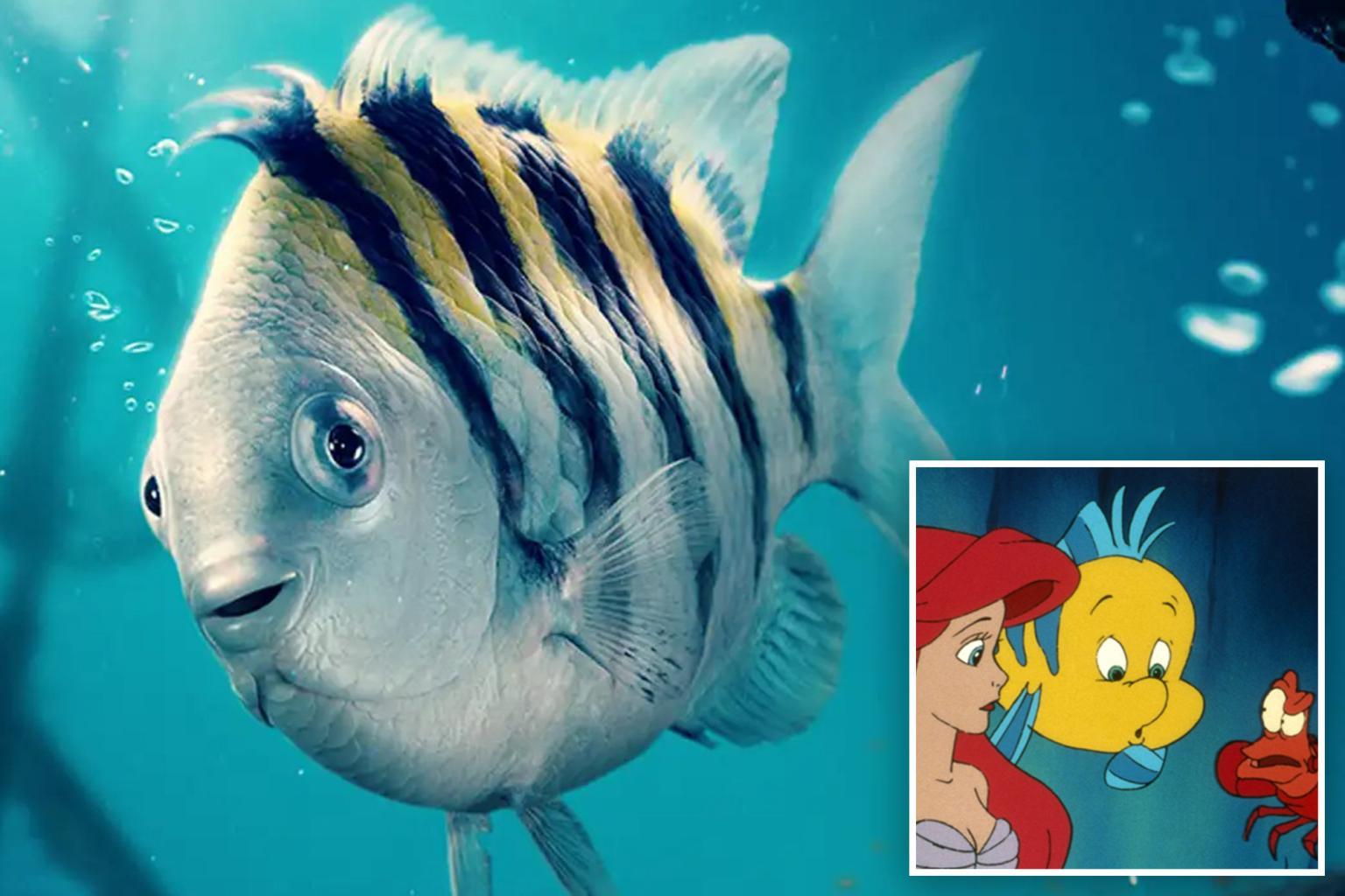 Fans appear dissatisfied with Flounder's new look in the upcoming The ...