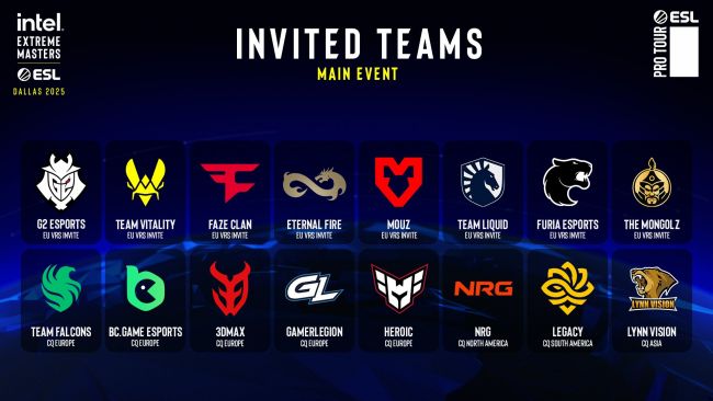 Here are the 16 teams attending IEM Dallas 2025 - Counter-Strike 2 ...