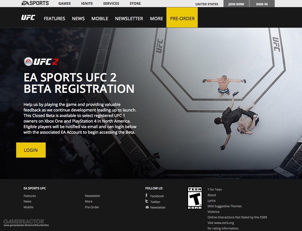 UFC 2's closed beta starts on January 28