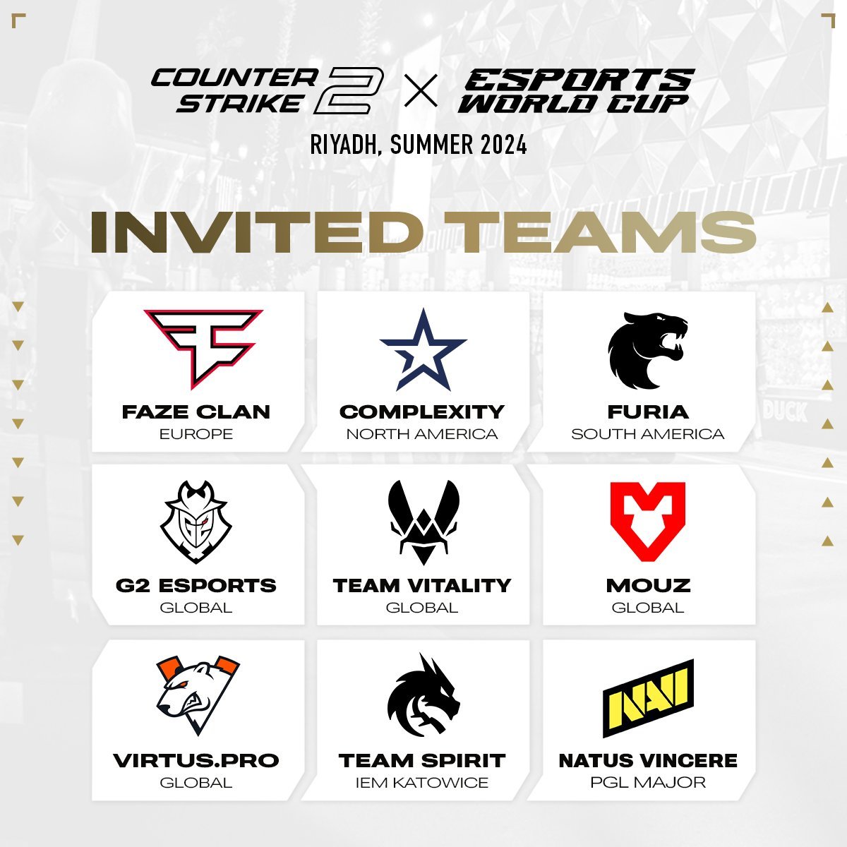 Nine teams are already confirmed for the CS2 Esports World Cup event - Counter-Strike 2 ...