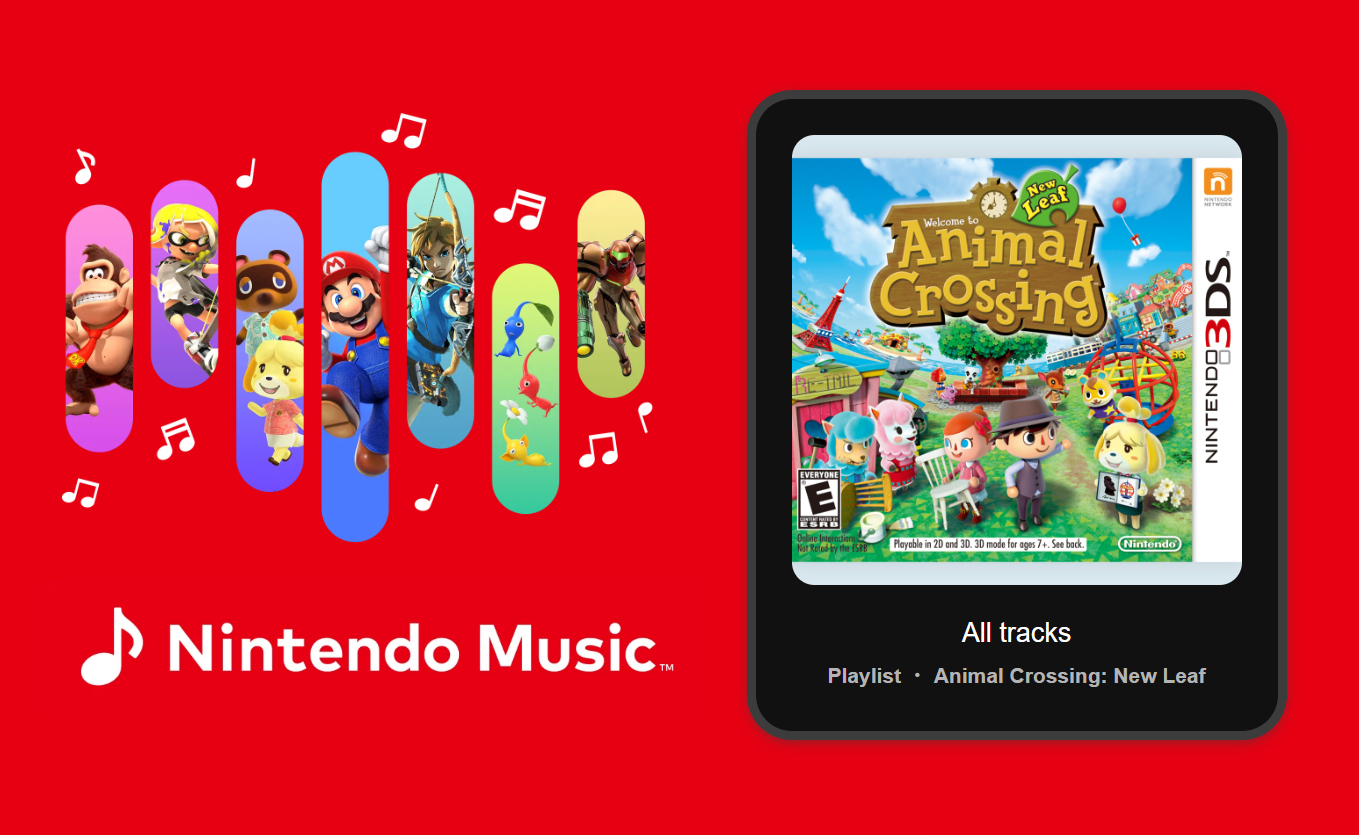 The Animal Crossing: New Leaf soundtrack is now available on Nintendo Music