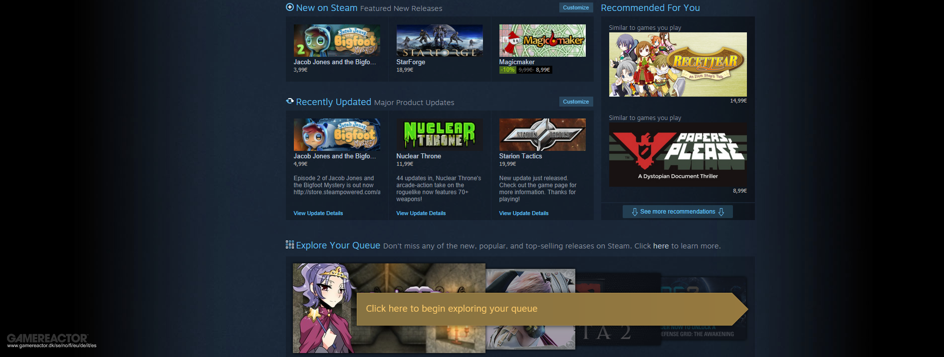 Steam updates the storefront - - Gamereactor