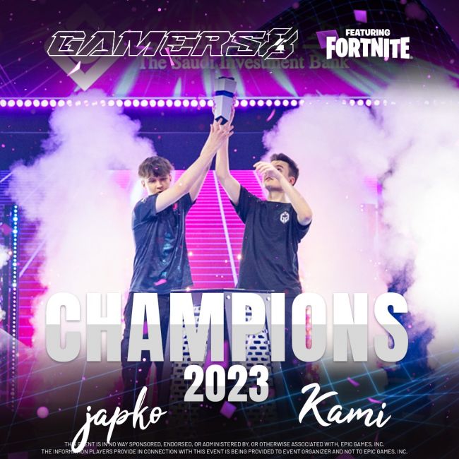 Japko and Kami are the Gamers8 Featuring Fortnite champions