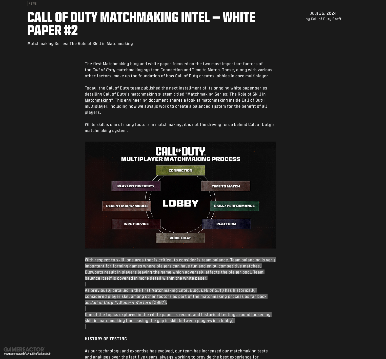 Activision tells all about the matchmaking in Call of Duty - Call of ...
