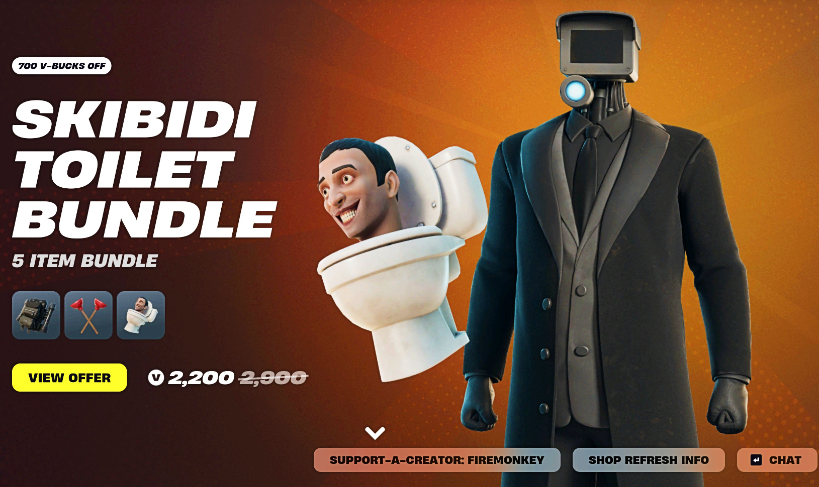 Skibidi Toilet takes the throne in Fortnite