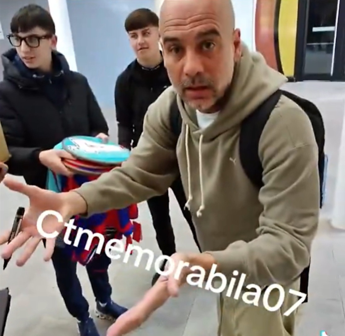 Guardiola's viral "Pep talk" to autograph hunters: "Go to school ...