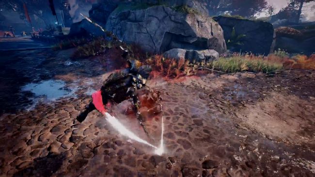 Godfall presentation shows long swords and double blades