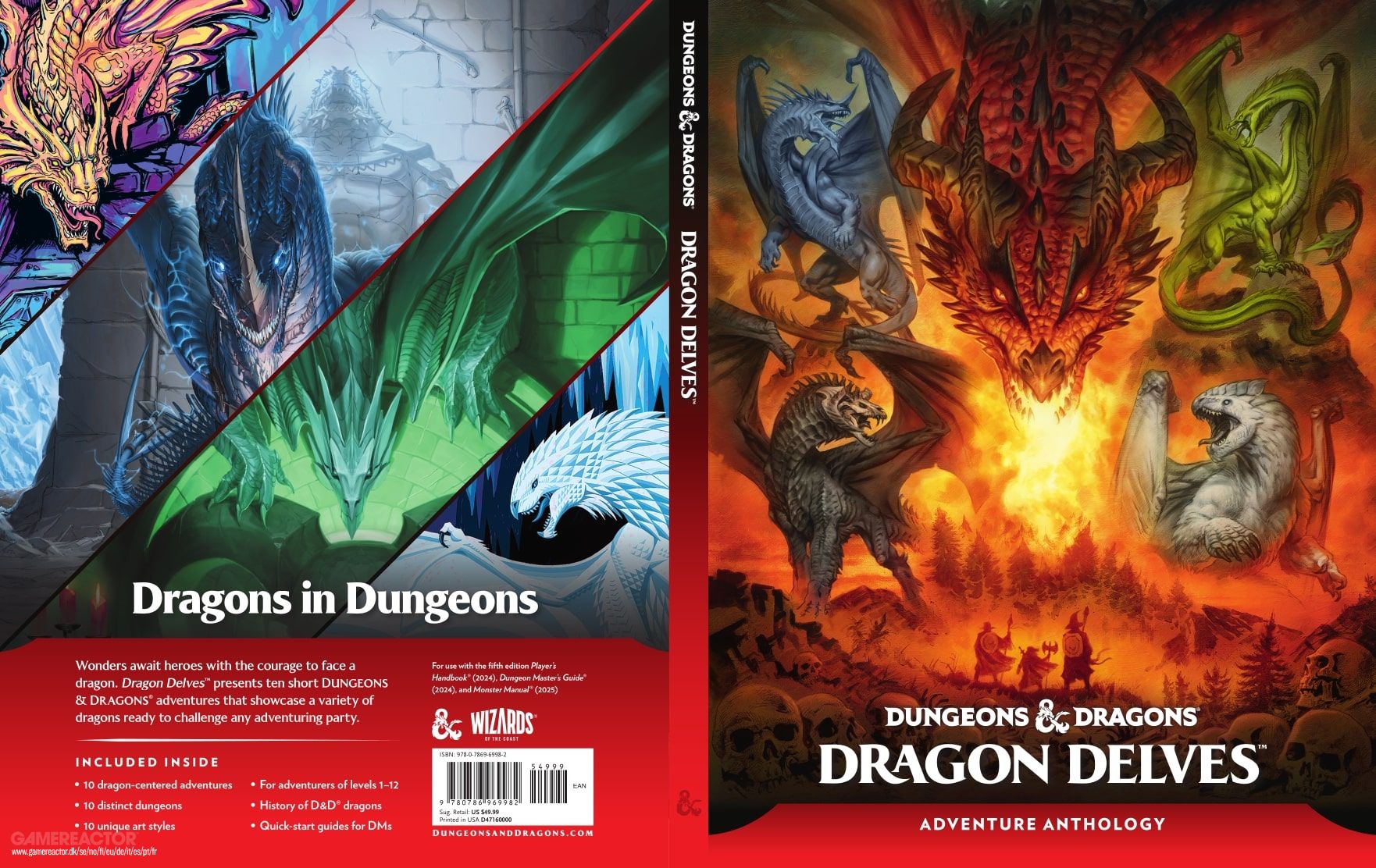 This is the covers of Dragon Delves, the next adventure anthology for D&D - - Gamereactor