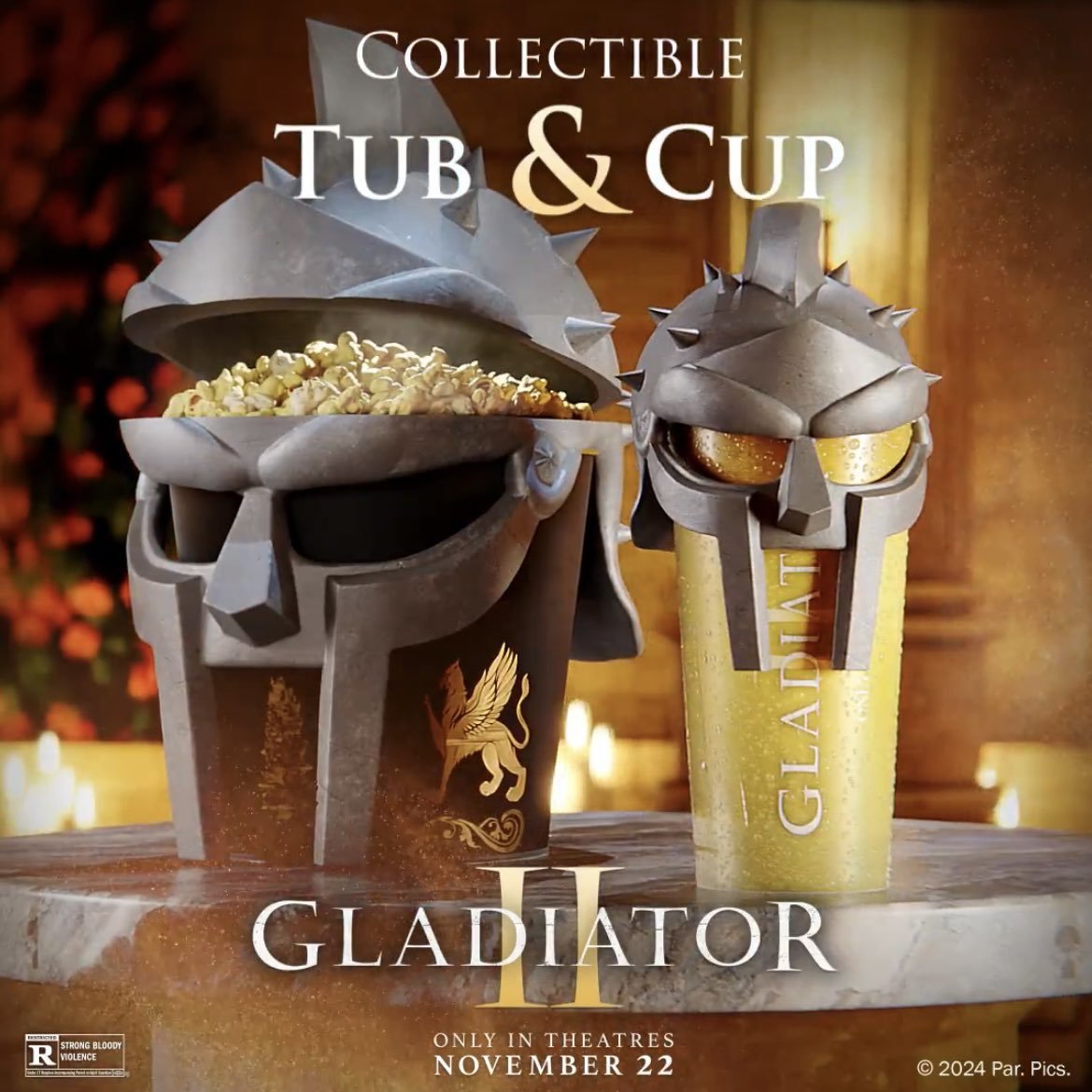 The Gladiator 2 popcorn bucket has been revealed