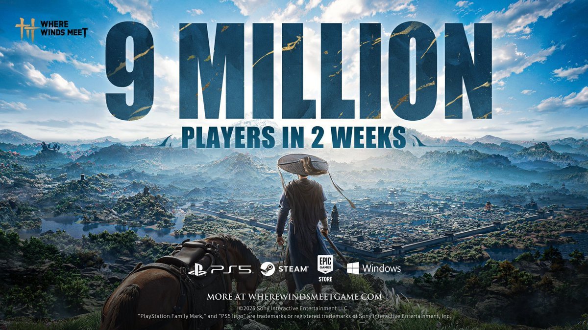 Where Winds Meet is already up to a staggering nine million players ...