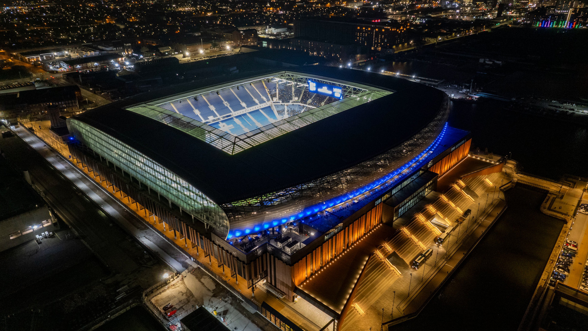 Everton's new stadium opens for the first time to some fans, will be ...