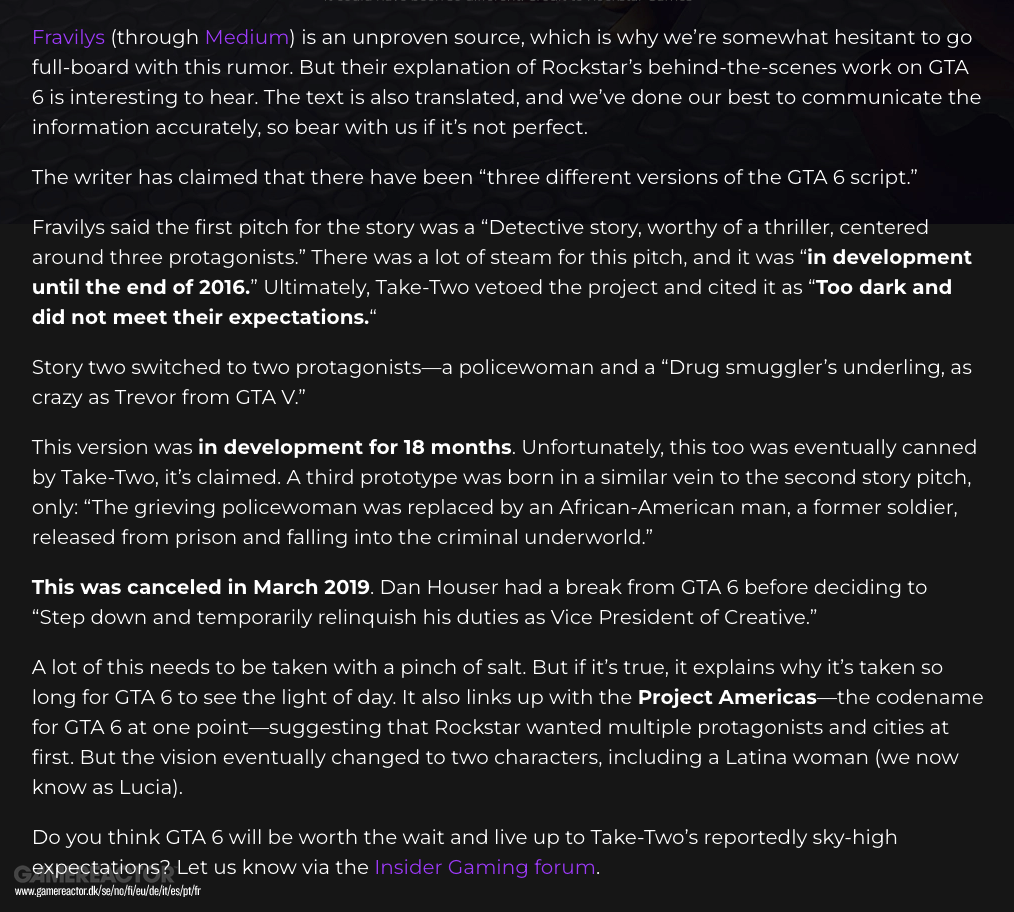 Rumour: Take Two rejected Dan Houser's first three GTA VI scripts, prompting him to resign ...