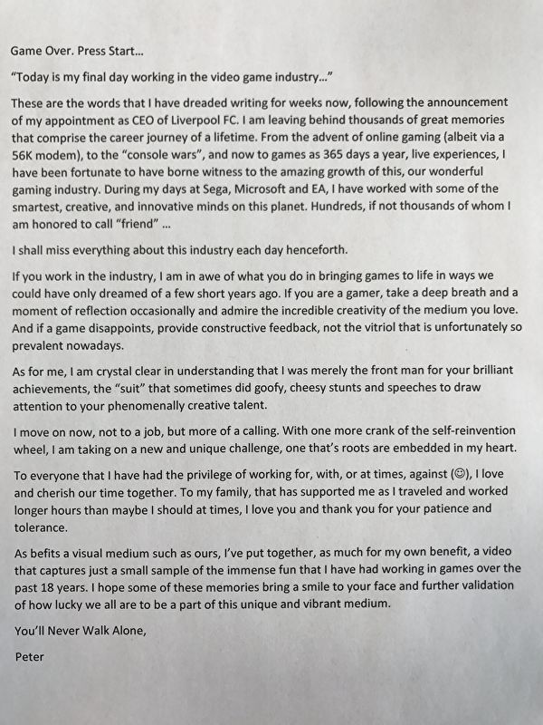 Peter Moore says a fond farewell to the video game industry - - Gamereactor