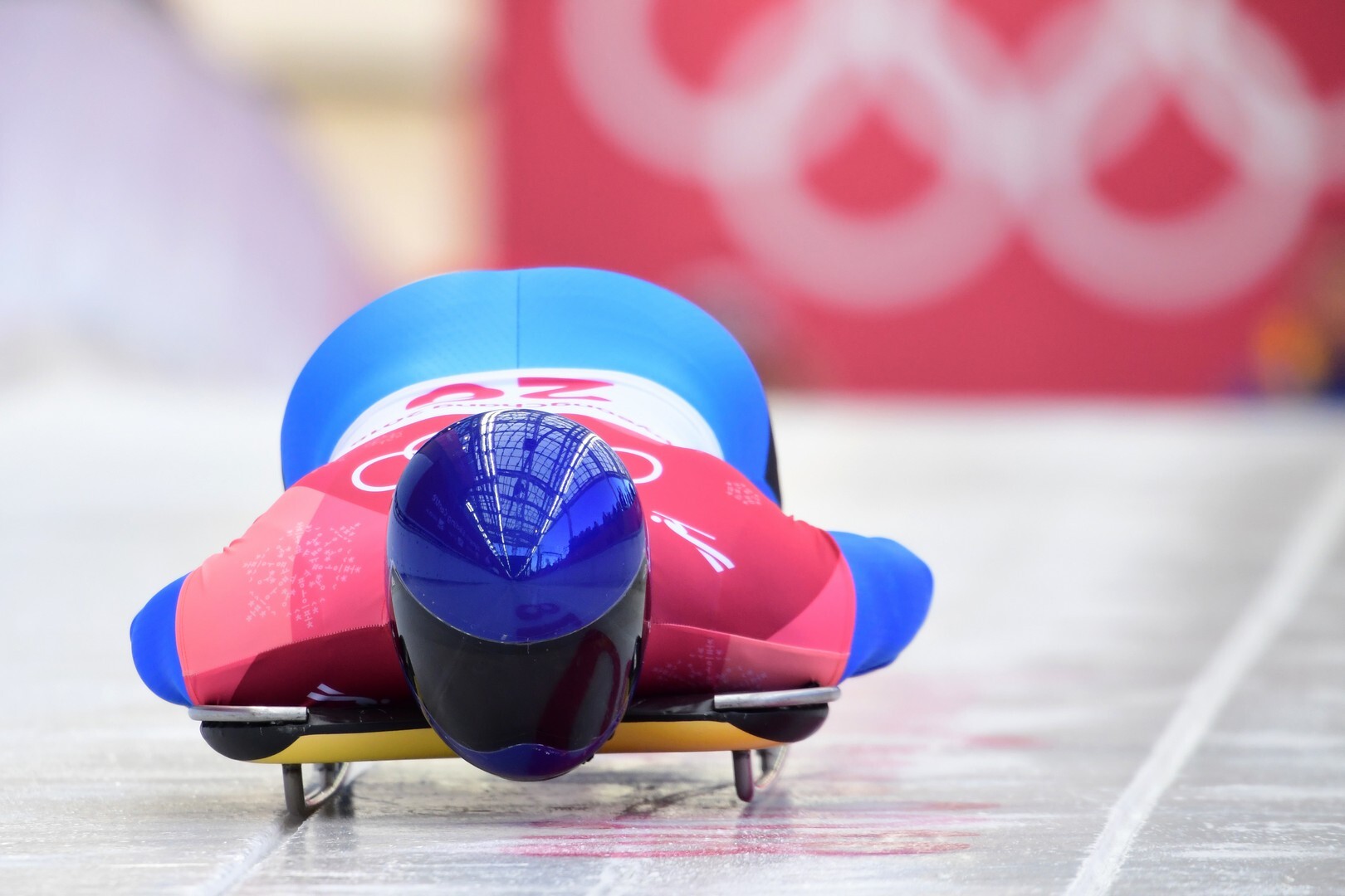 Ukrainian skeleton racer Vladyslav Heraskevych wears helmet with ...