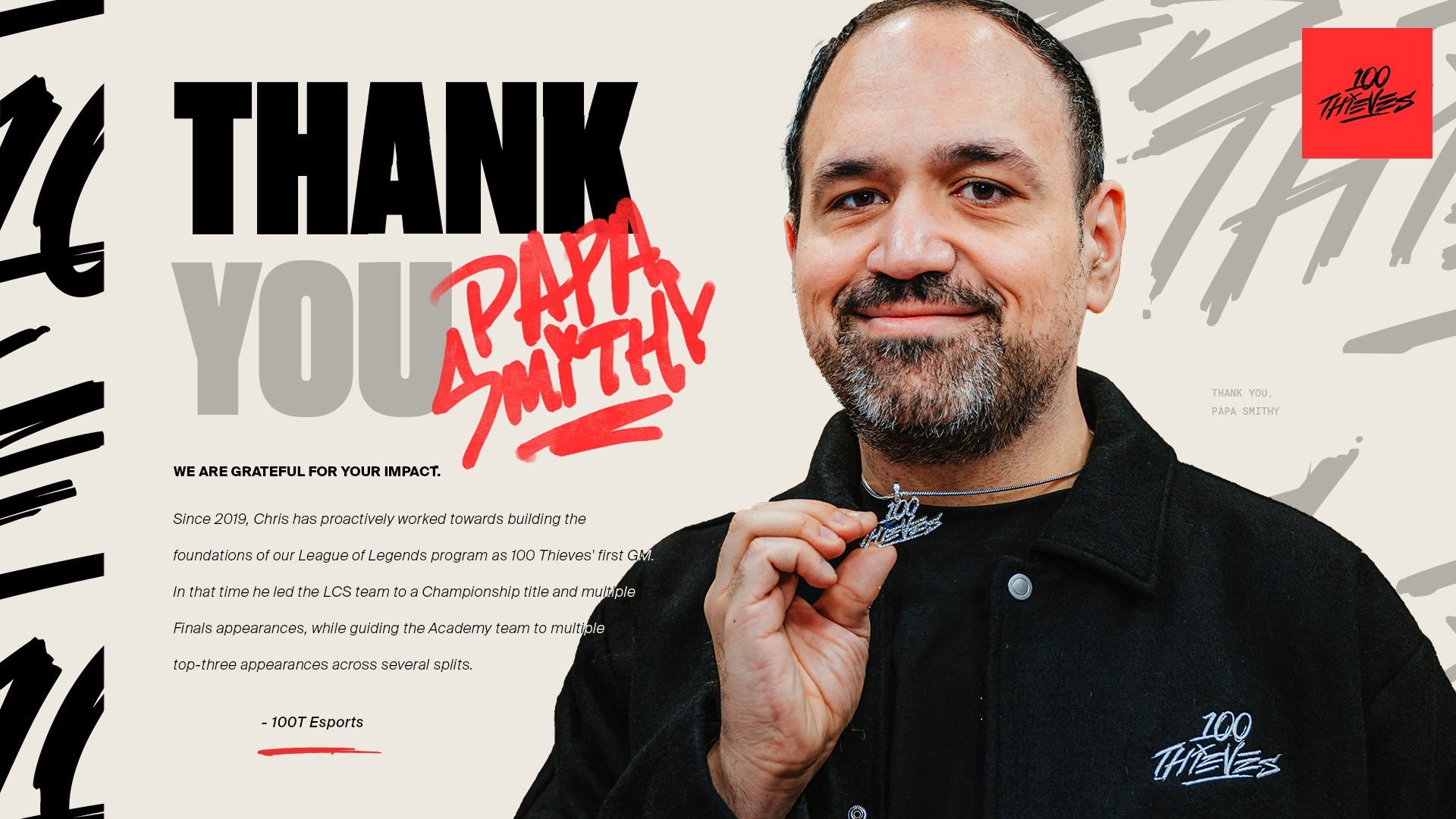 100 Thieves' League of Legends general manager has left the organisation