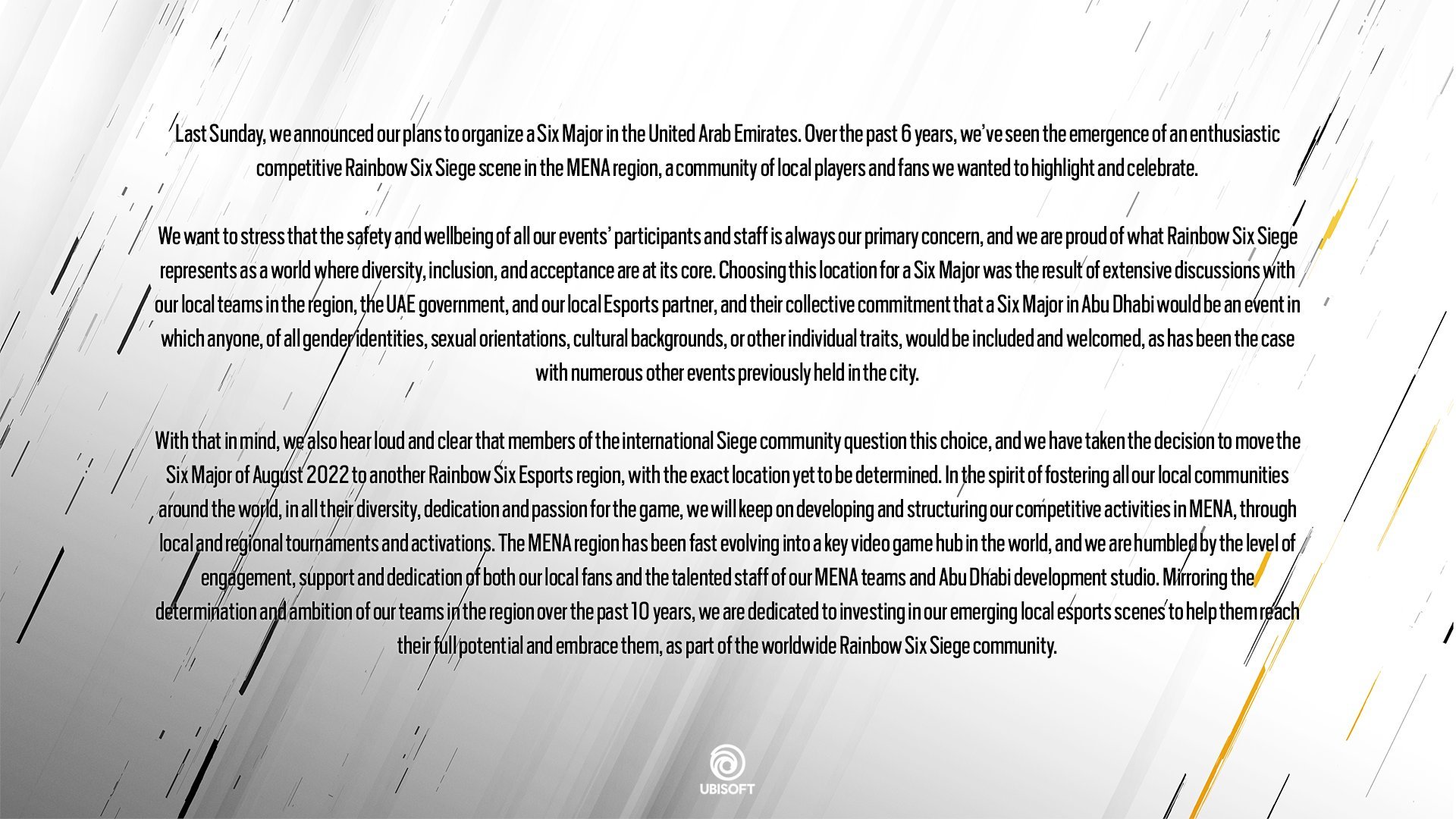 Ubisoft has backpedalled on hosting a Rainbow Six Siege Major in Abu ...