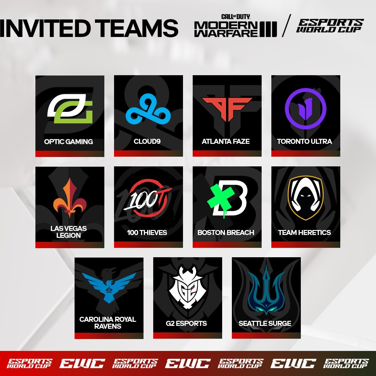 The first 11 Call of Duty: Modern Warfare III teams to compete in the ...