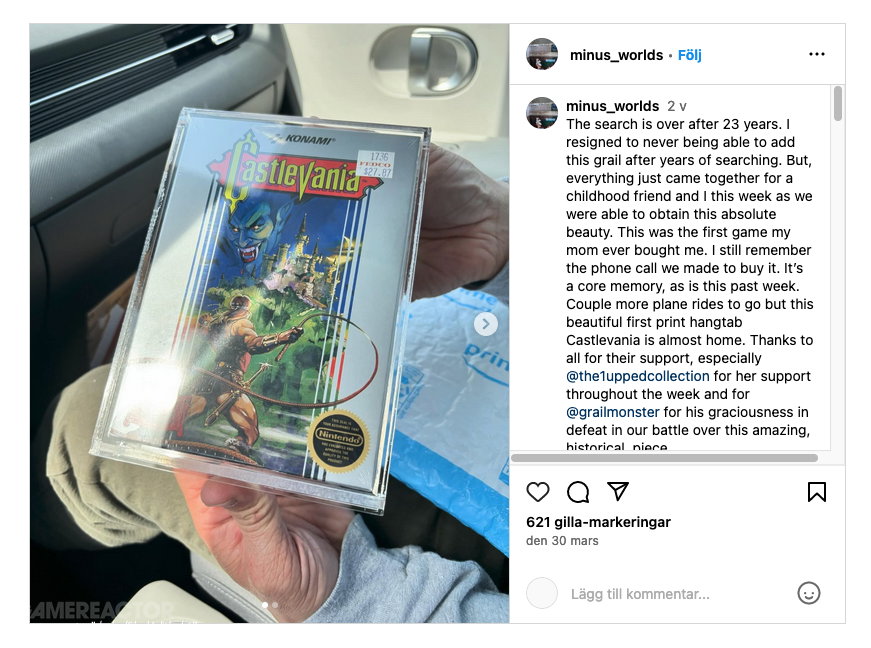 A copy of Castlevania for the NES was recently sold for $90,000 ...
