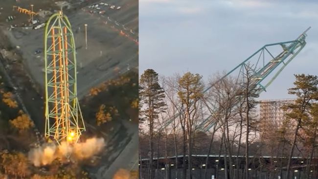 Watch as a 456 ft (139 m) giant roller coaster gets blown up: the end ...