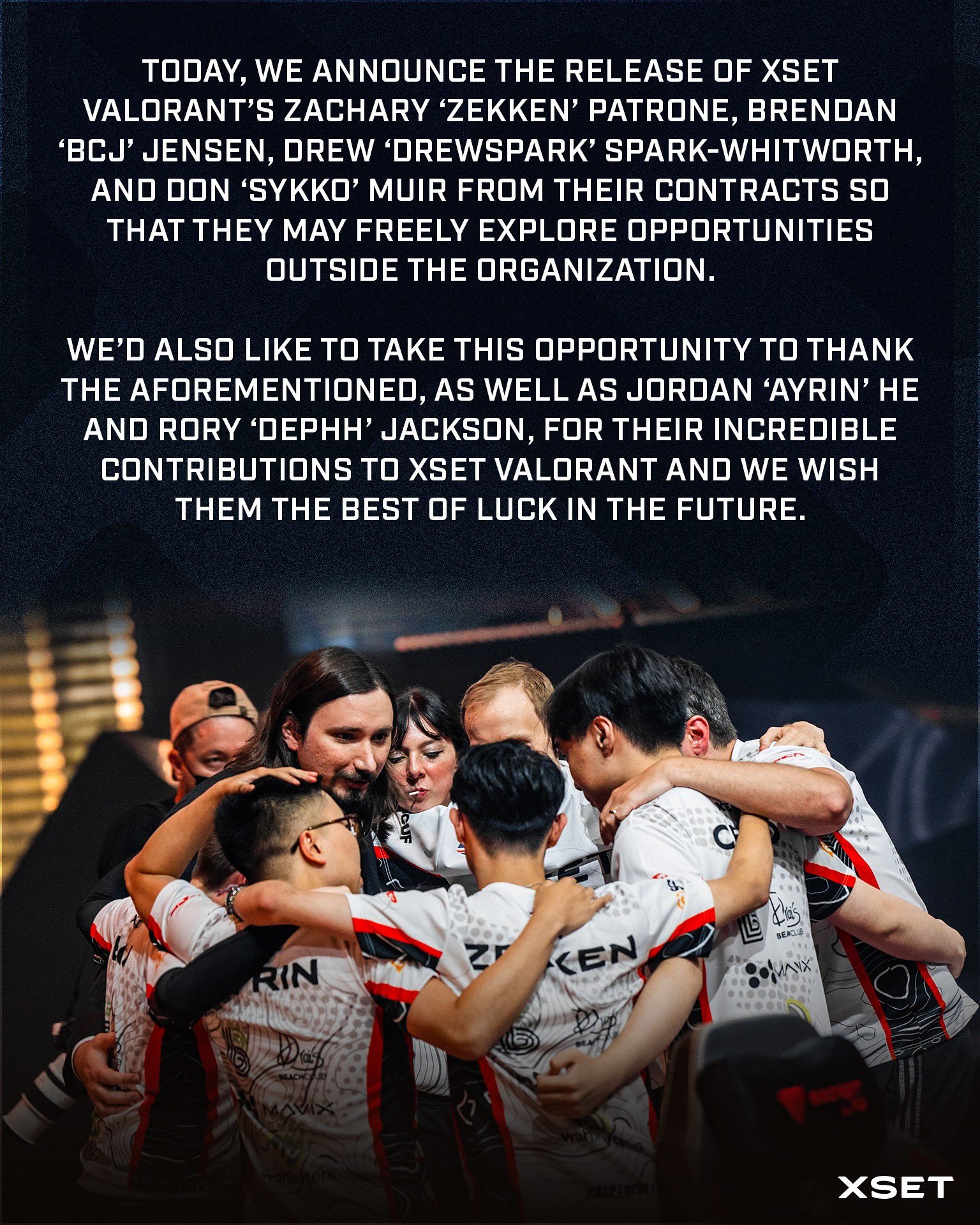 XSET has released its Valorant roster