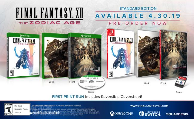 Final Fantasy XII for Switch / Xbox One has reversible covers - Final ...