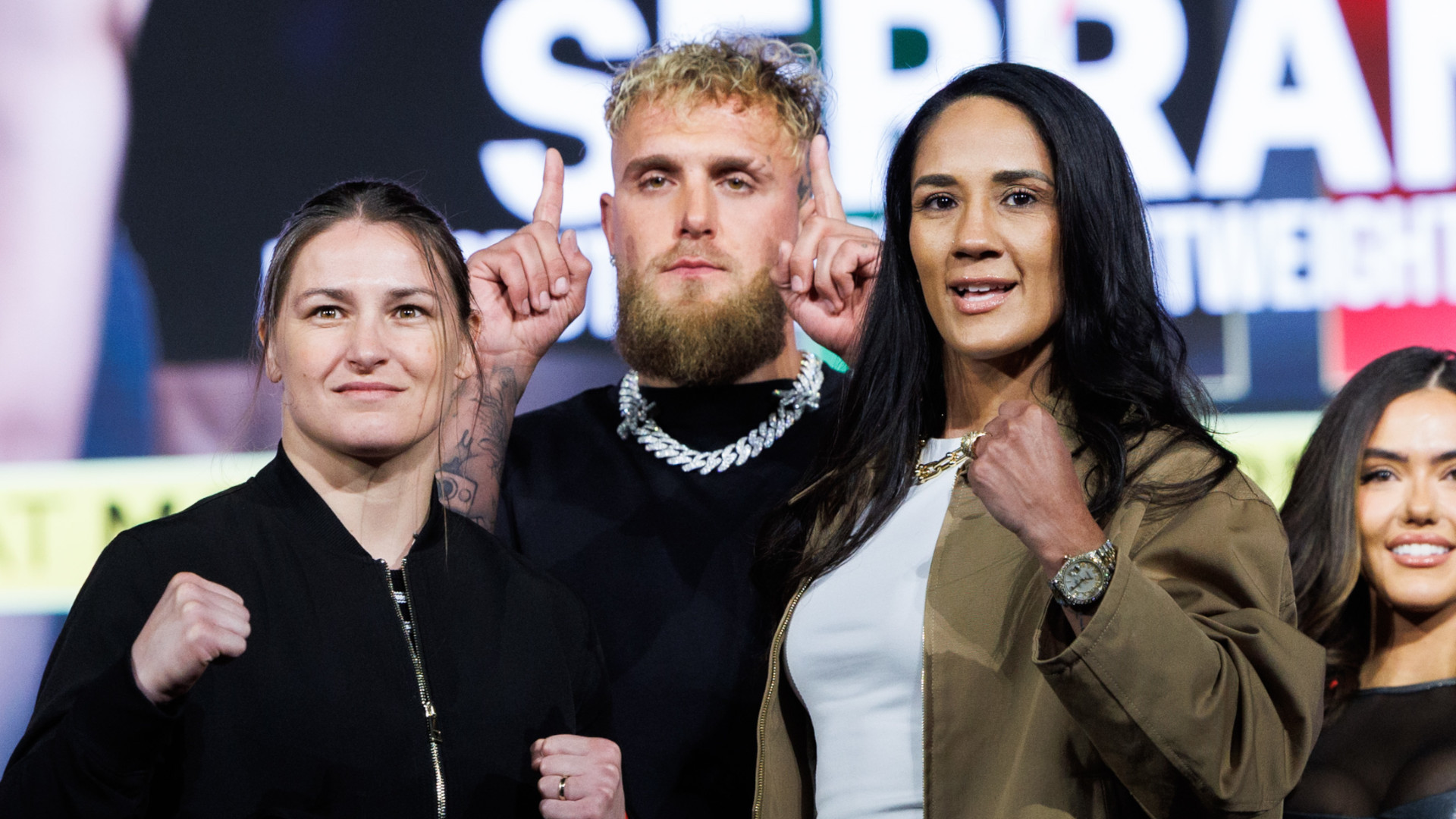Amanda Serrano and Katie Taylor engage in a heated press conference ...