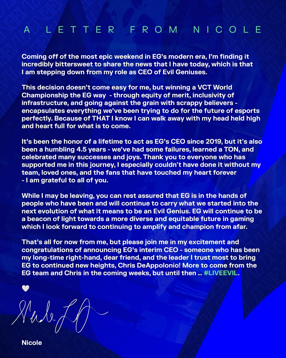 Evil Geniuses' CEO is stepping down - - Gamereactor