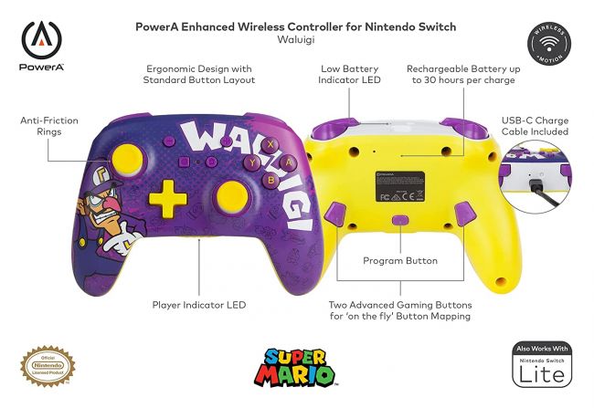 PowerA presents: a Waluigi-themed Enhanced Wireless Controller for ...