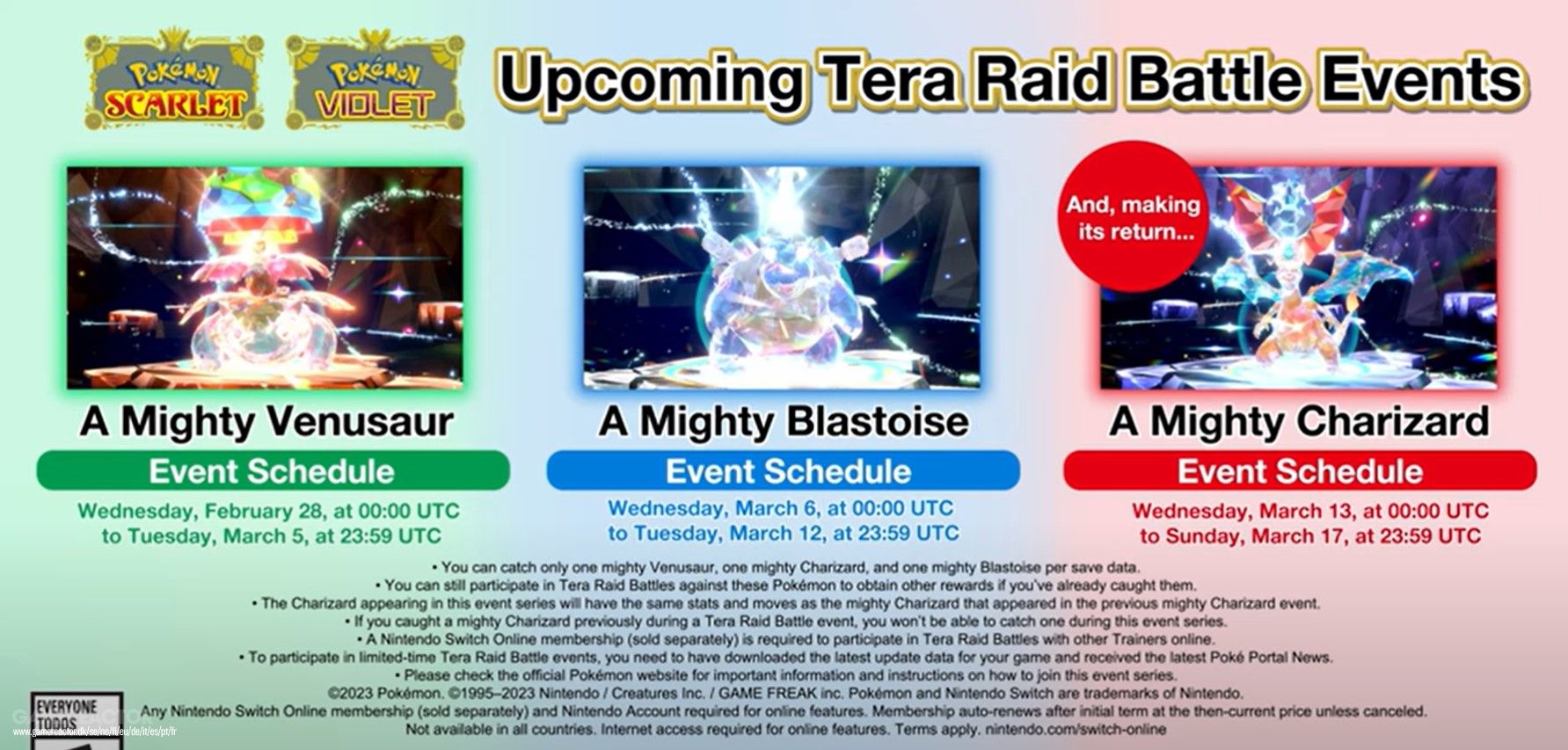 Blastoise, Venusaur and Charizard star in a new round of seven-star Tera Raids in Pokémon ...
