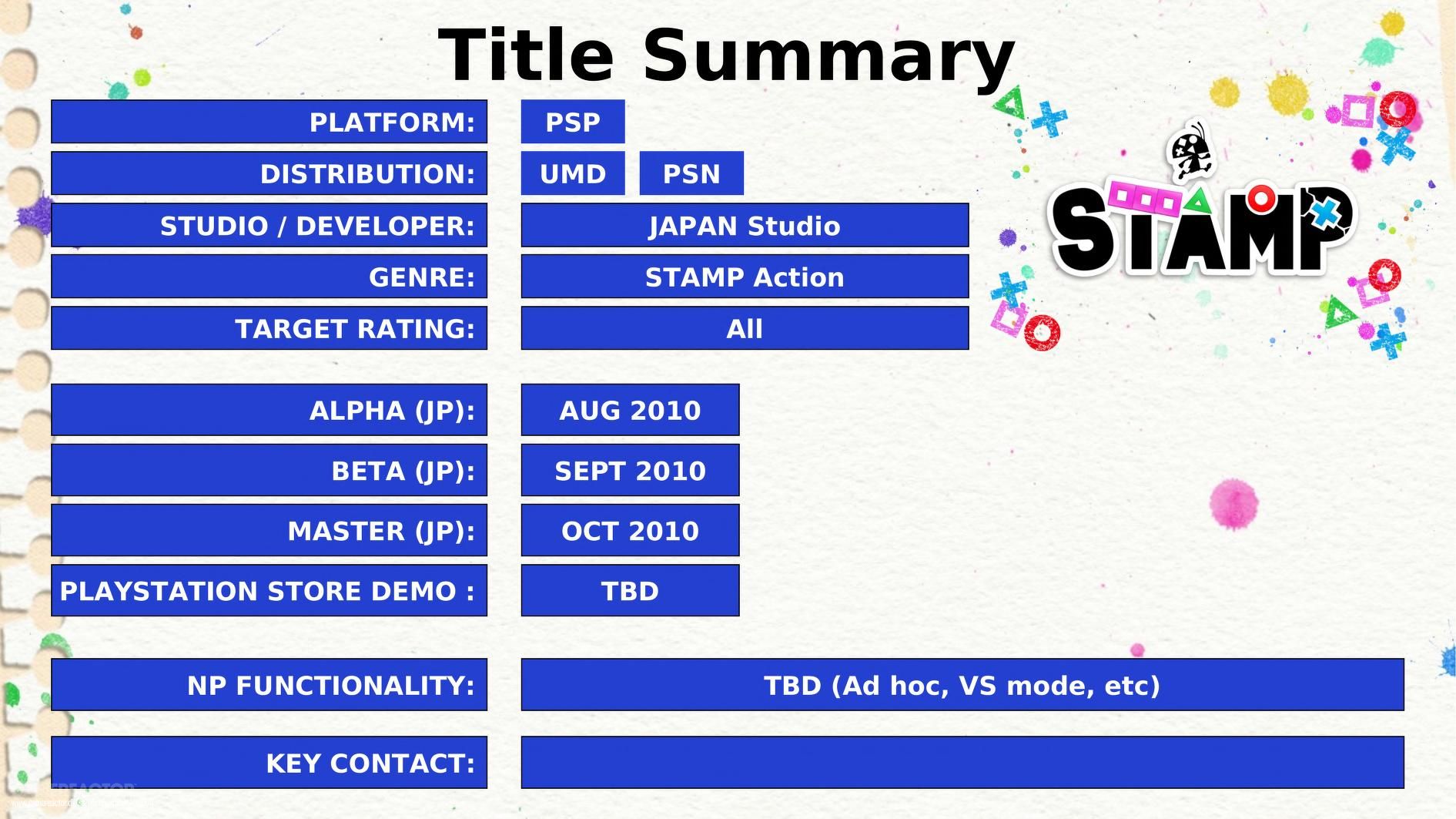 Presentation of the discarded STAMP prototype for PSP released ...