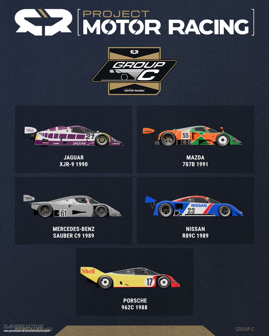 Project Motor Racing adds Nissan and Jaguar Group C-cars to the car roster