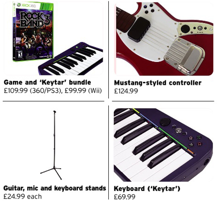 The Rock Band 3 instruments...