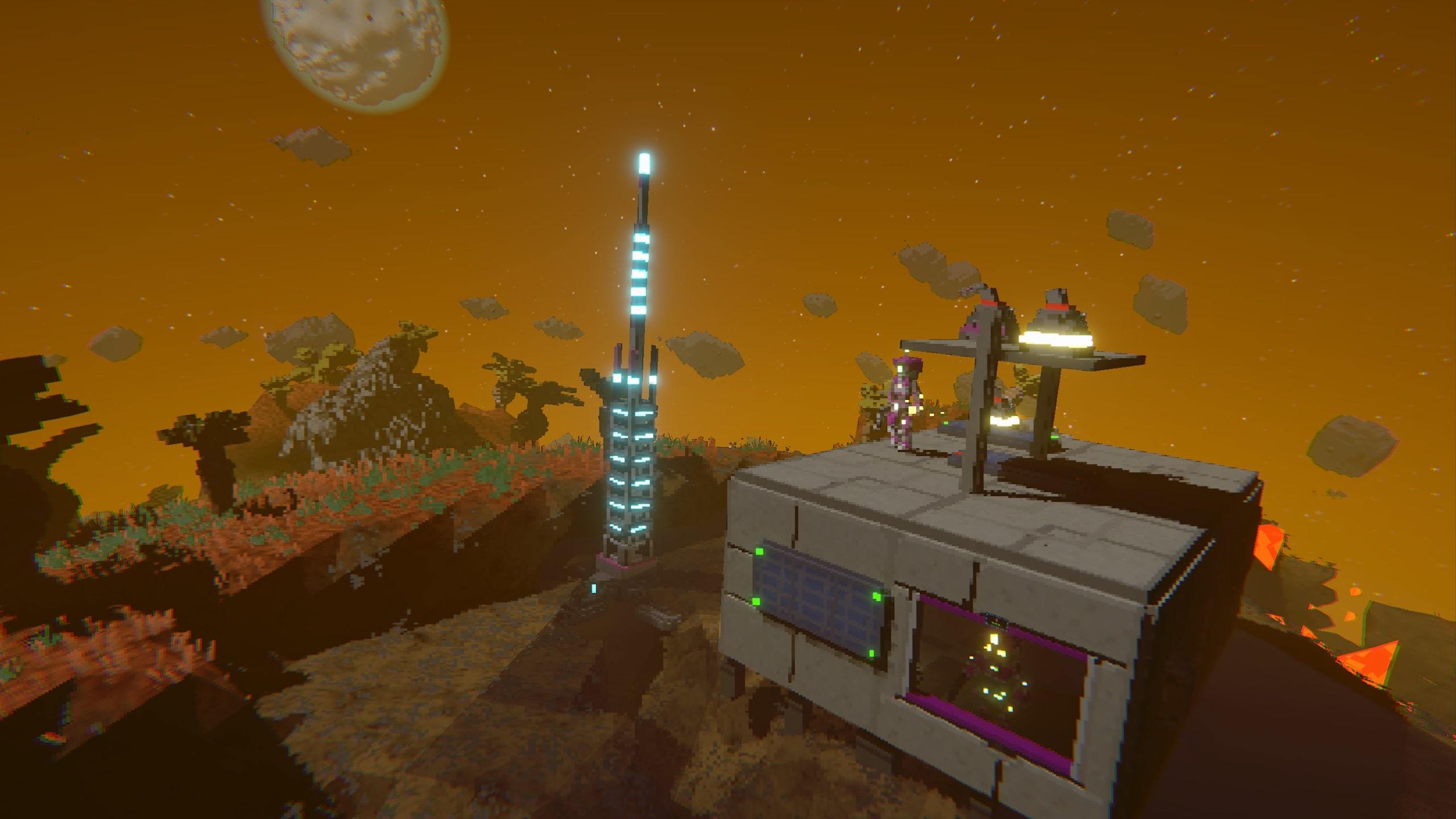 Astromine is a co-op survival game set in a destructible voxel solar system
