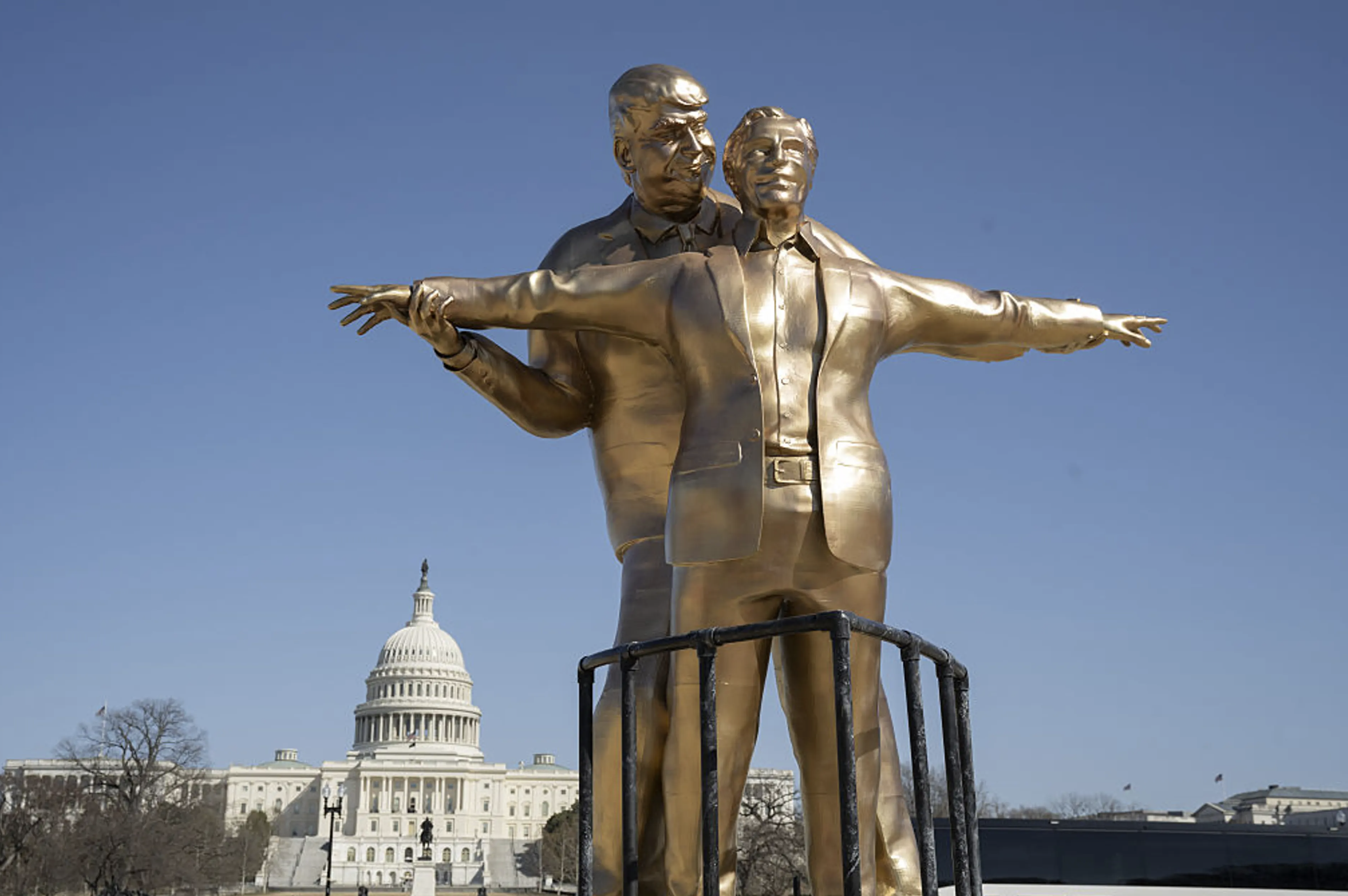 New satirical statue in Washington depicts Trump and Epstein as lovers ...