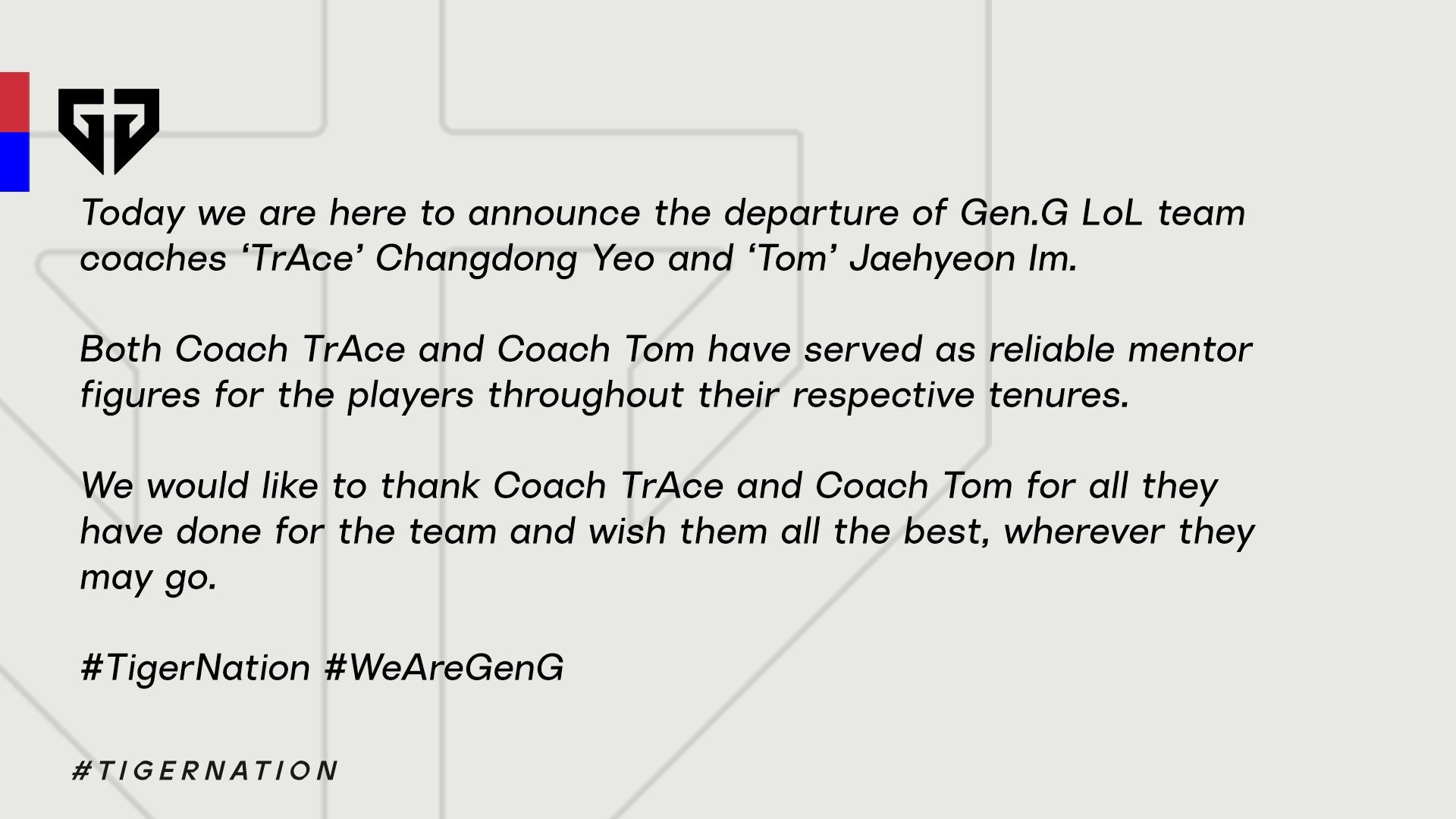 LCK's Gen.G drop coaches TrAce and Tom - League of Legends - Gamereactor