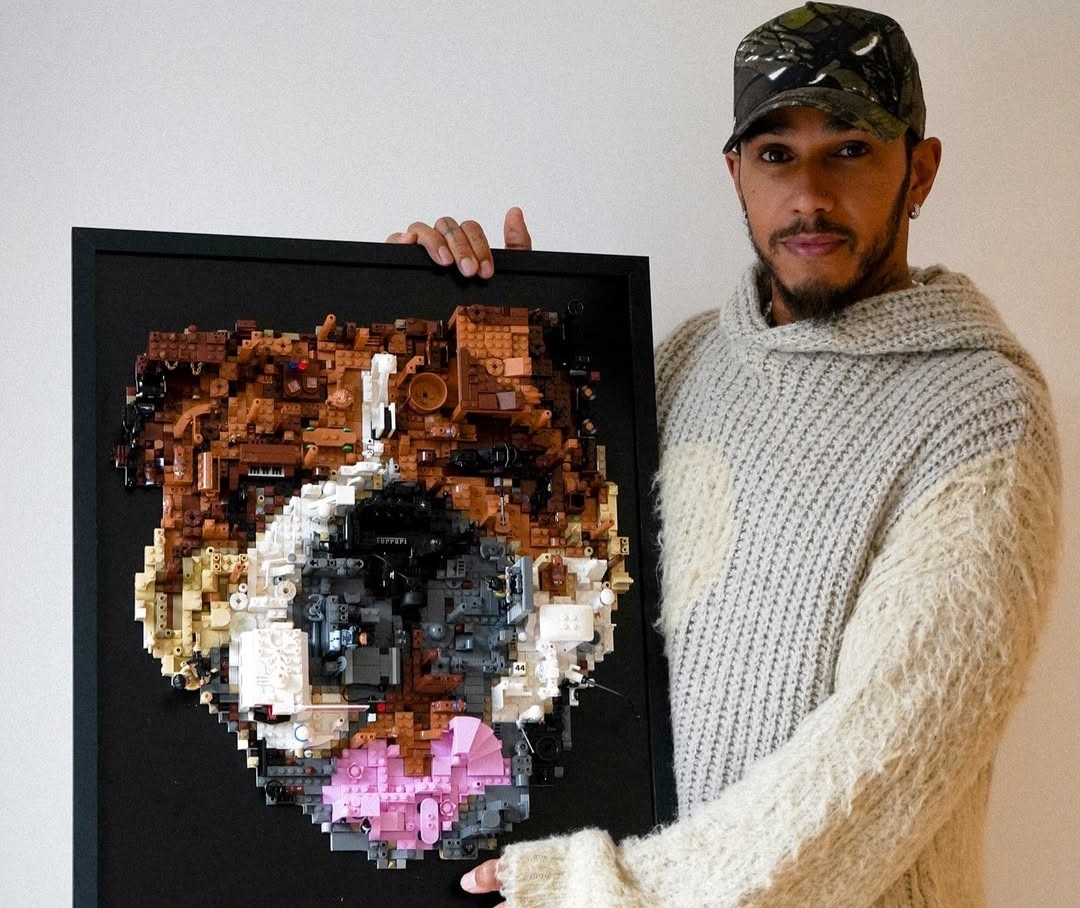 Lewis Hamilton touched by beautiful LEGO protrait of Roscoe made by two ...