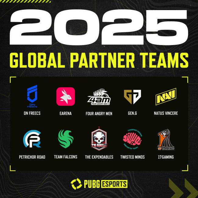 Here are the PUBG Esports 2025 global partner teams - PUBG: Battlegrounds - Gamereactor