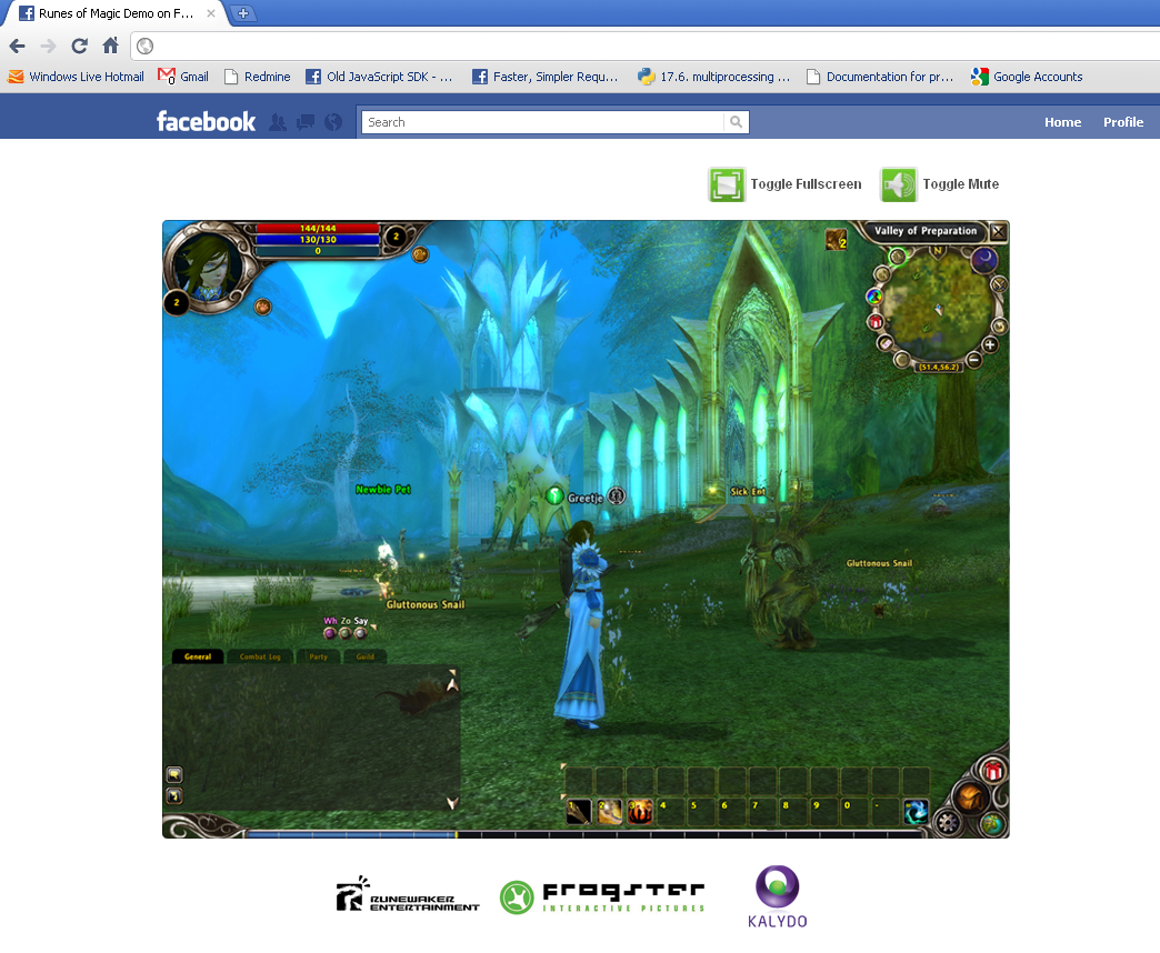 Runes of Magic in a browser