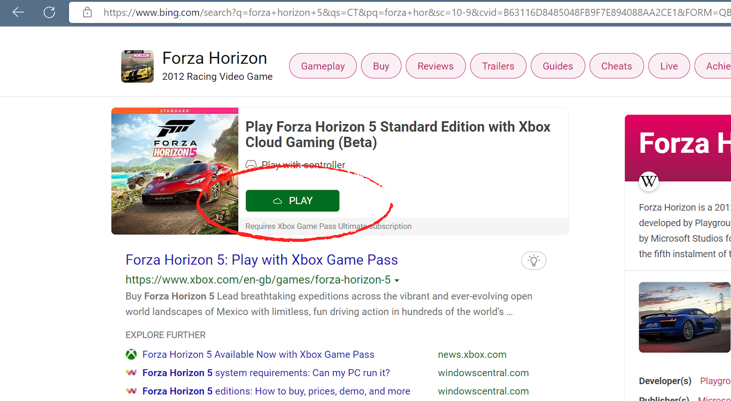 Bing searches for games lets you start Xbox Cloud Gaming instantly ...