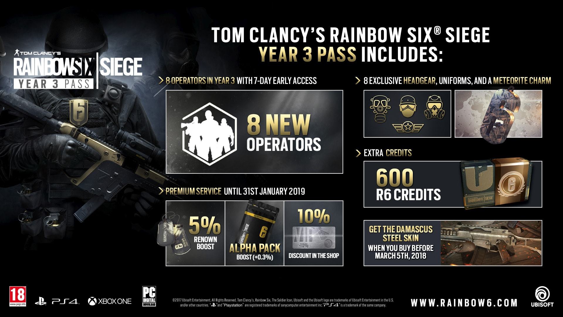 Rainbow Six: Siege's Year 3 pass has now arrived