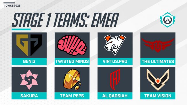 Here are the eight teams competing in the 2025 OWCS EMEA Stage 1 ...