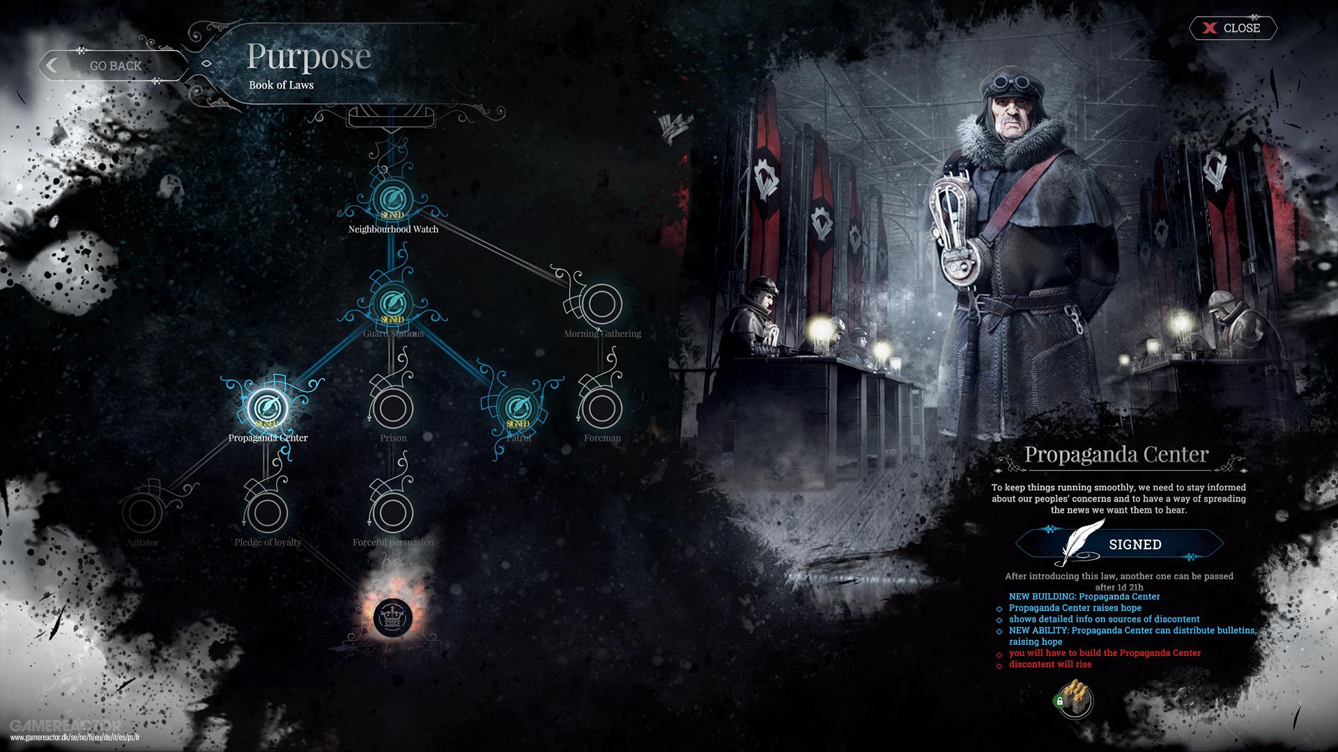 Endgame and irreversible decisions in Frostpunk
